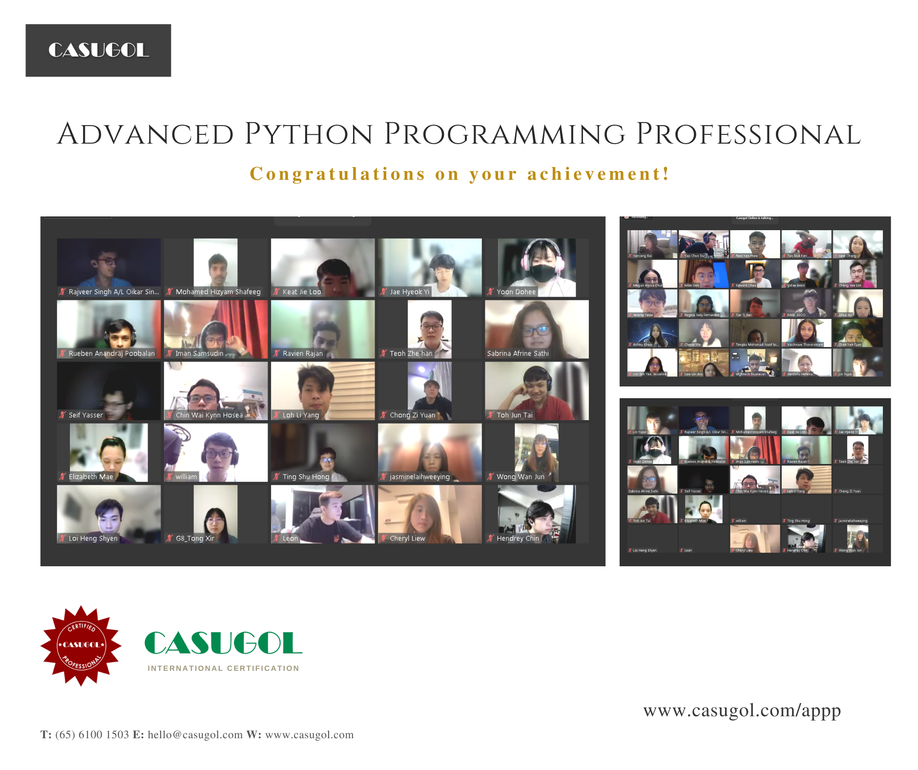 Congratulations to Learners from Taylor's University! - CASUGOL