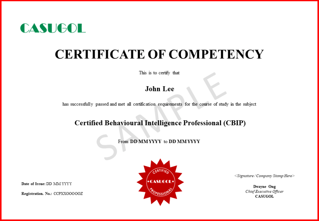 Certified Behavioural Intelligence Professional (CBIP) - CASUGOL