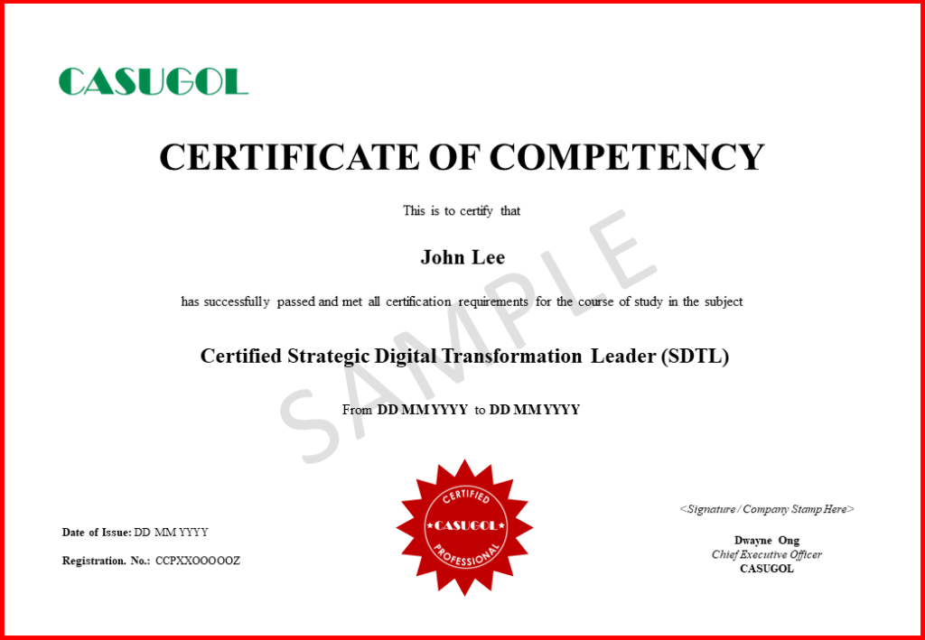 Certified Strategic Digital Transformation Leader (SDTL) - CASUGOL